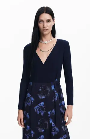 Desigual Philadelphia Long Sleeve Wrap Dress