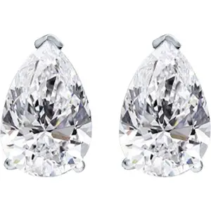 BLISS DIAMOND 2 Ct Lab Grown Pear Shape Diamond Stud Earrings - 14k White Gold