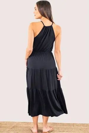 JJWINKS Bon Voyage Built-in Shelf Tiered Midi Dress