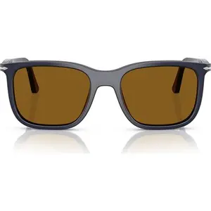 Persol 53mm Rectangular Sunglasses - Blue Brown