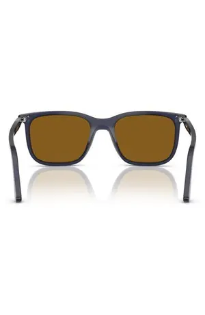 Persol 53mm Rectangular Sunglasses - Blue Brown