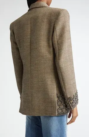 Stella McCartney Oversized Herringbone Wool Blend Blazer