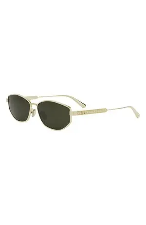 Dior Cannage B1u Oval Sunglasses - Shiny Gold Dh / Green