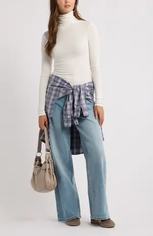 Bp. Turtleneck Ribbed Top - Ivory