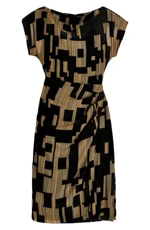 Donna Karan New York Metallic Geo Print Knee Length Dress