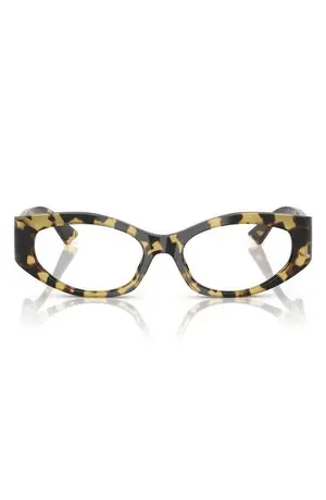 Versace 51mm Irregular Eyeglasses - Havana