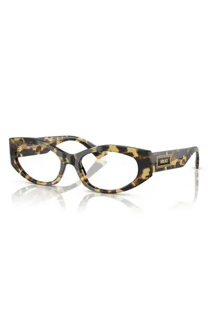 Versace 51mm Irregular Eyeglasses - Havana