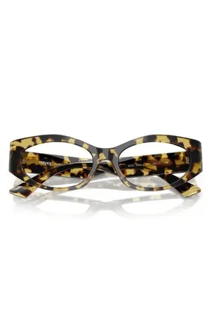 Versace 51mm Irregular Eyeglasses - Havana