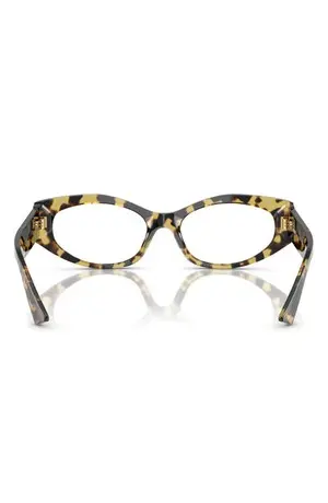 Versace 51mm Irregular Eyeglasses - Havana