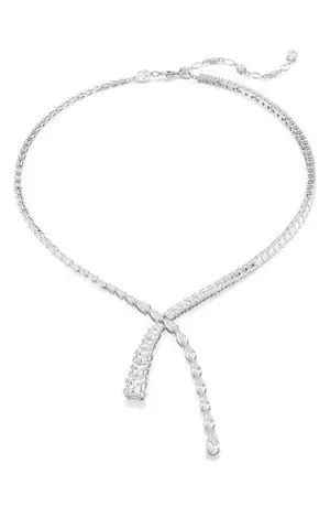 SWAROVSKI Matrix Asymmetric Collar Necklace - Silver/ White
