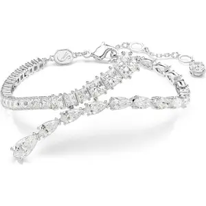 SWAROVSKI Matrix Bypass Bracelet - Silver/ White