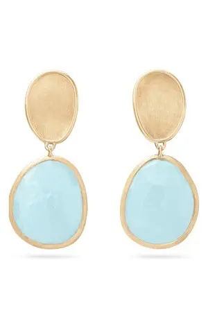 Marco Bicego Lunaria Aquamarine Drop Earrings - 18k Yellow Gold
