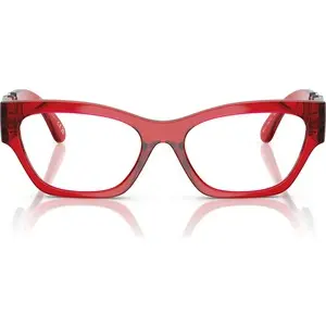 Versace Versace 52mm Cat Eye Optical Glasses Trans Red