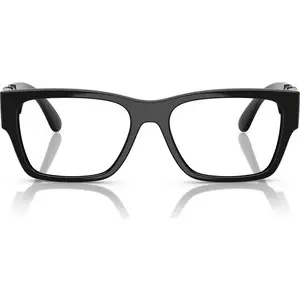 Versace 53mm Pillow Eyeglasses - Shiny Black