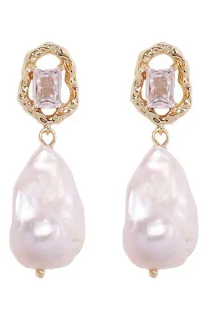 PETIT MOMENTS Abigail Faux Drop Earrings - Pearl