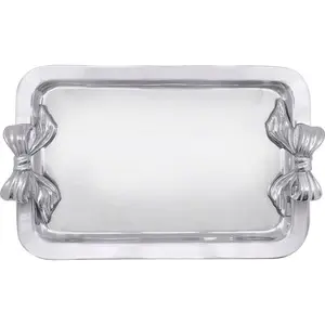 MARIPOSA Bow Rectangular Tray - Silver