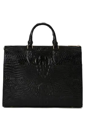 Brahmin Croc Embossed Leather Tote