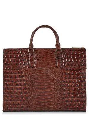 Brahmin Croc Embossed Leather Tote