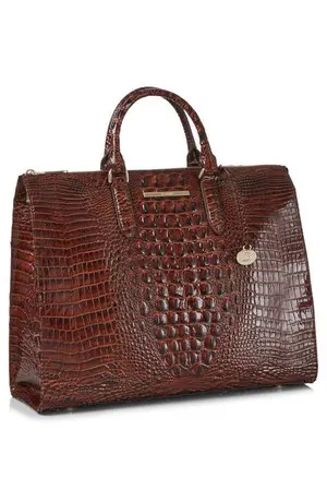 Brahmin Croc Embossed Leather Tote