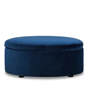 Bloomingdale'S Alta Large Round Storage Ottoman, In Fabric - Monaco Ink