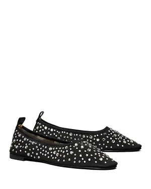 Tory Burch Eddie Crystal Ballet Flats - Black