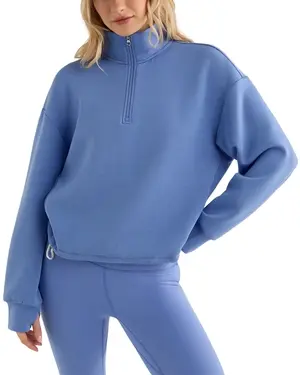 Varley Sian Cropped Half Zip Sweatshirt