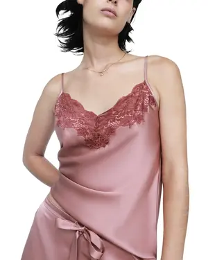 Ginia Silk Lace Chemise Mauve