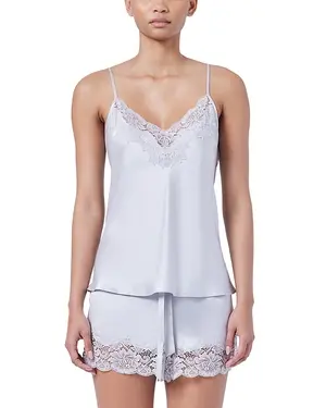 Ginia Silk Lace Chemise Silver