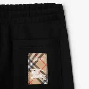 Burberry Check Label Cotton Jogging Pants