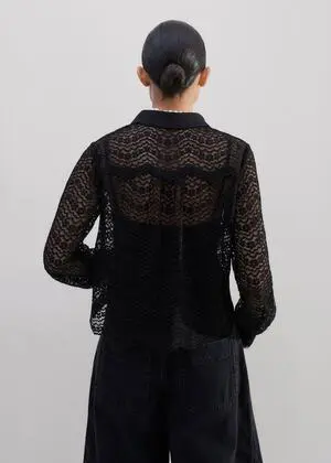 ME+EM Lace Cropped Shirt With Cami