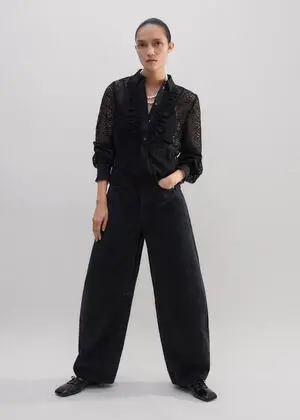 ME+EM Lace Cropped Shirt With Cami