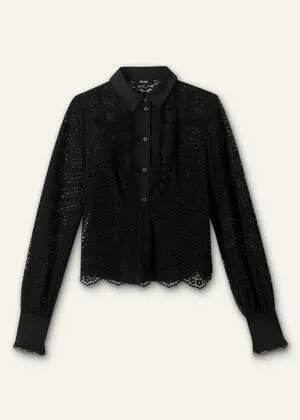 ME+EM Lace Cropped Shirt With Cami