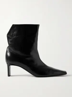 Khaite Ona Leather Ankle Boots