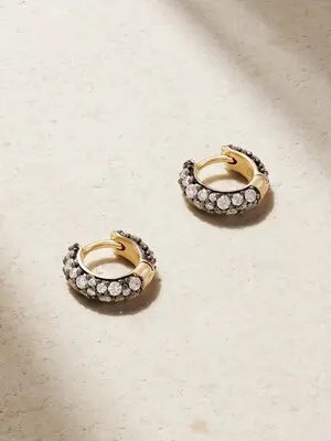 LUCY DELIUS Chubby Rhodium-plated 14-karat Recycled Diamond Hoop Earrings - Gold