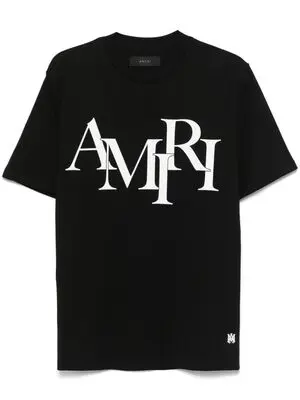 Amiri Staggered-logo T-shirt - Black