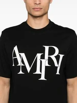 Amiri Staggered-logo T-shirt - Black
