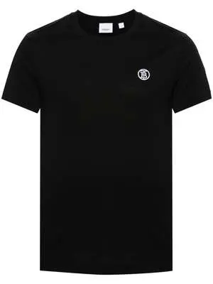 Burberry Logo-embroidered Cotton T-shirt - Black