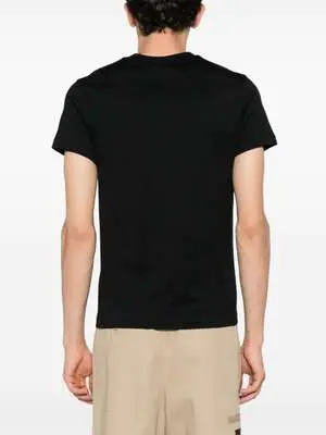Burberry Logo-embroidered Cotton T-shirt - Black