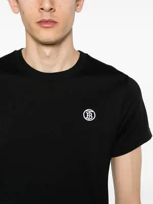 Burberry Logo-embroidered Cotton T-shirt - Black