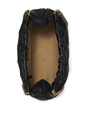 Tory Burch Fleming Diamond Quilted Leather Drawstring Tote Bag - Black