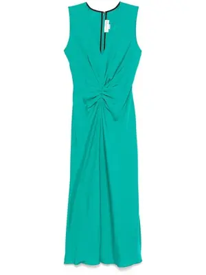 Victoria Beckham Sleeveless Gathered Midi Dress - Green