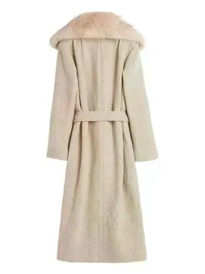 Valentino Garavani Virgin Wool Coat With Faux-fur Collar