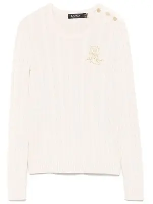 Ralph Lauren Montiva Cable Knit Sweater - White
