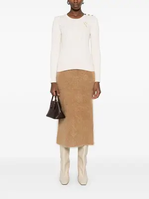 Ralph Lauren Montiva Cable Knit Sweater - White