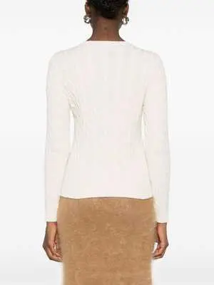 Ralph Lauren Montiva Cable Knit Sweater - White