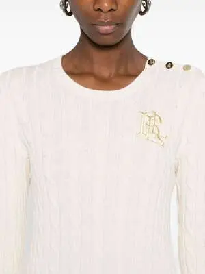 Ralph Lauren Montiva Cable Knit Sweater - White