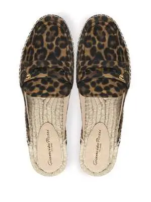 GIANVITO ROSSI Lido Leopard Loafers