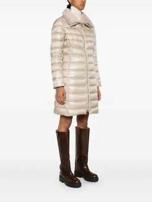 Herno Down-feather Quilted Coat With Detachable Faux Fur Collar