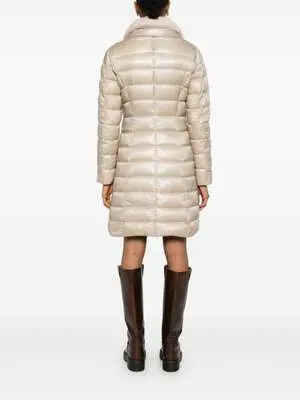 Herno Down-feather Quilted Coat With Detachable Faux Fur Collar