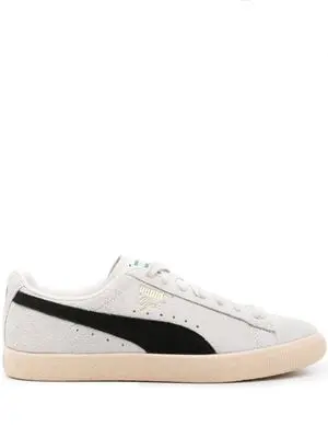 PUMA Clyde Hairy Suede Sneakers - White
